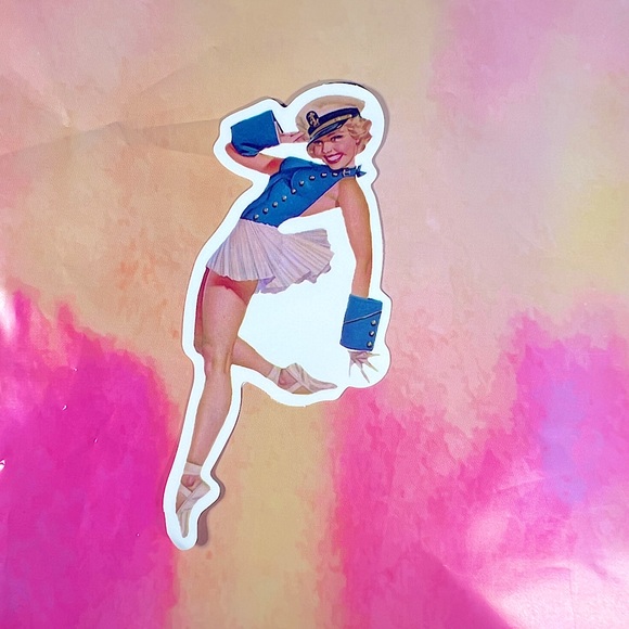 Hand Crafted | Art | Joyful Sexy Pinup Gorgeous Sticker Retro Vintage ...